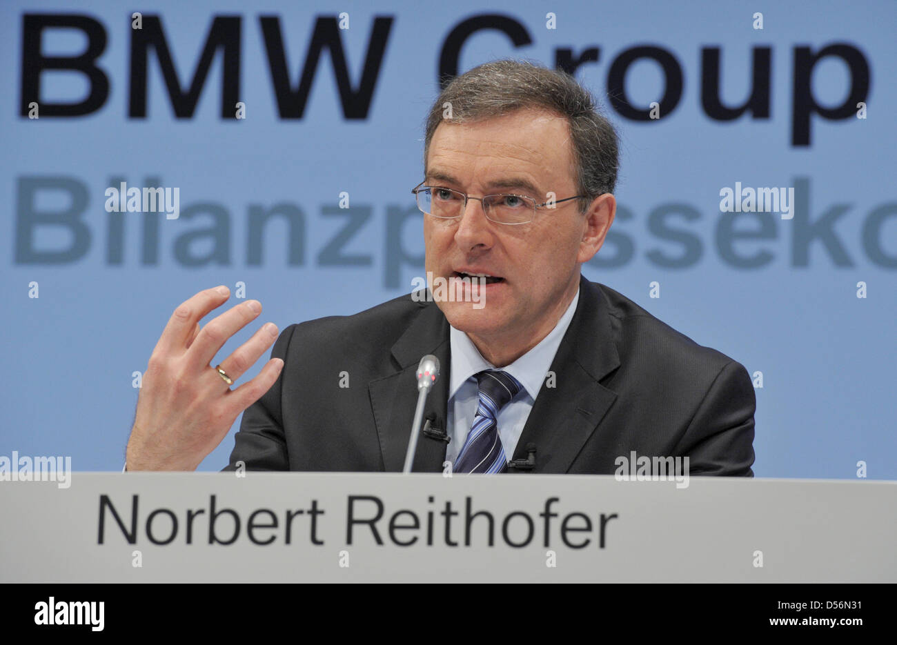 Norbert Reithofer, CEO Of BMW Group, pictured at a balance press ...