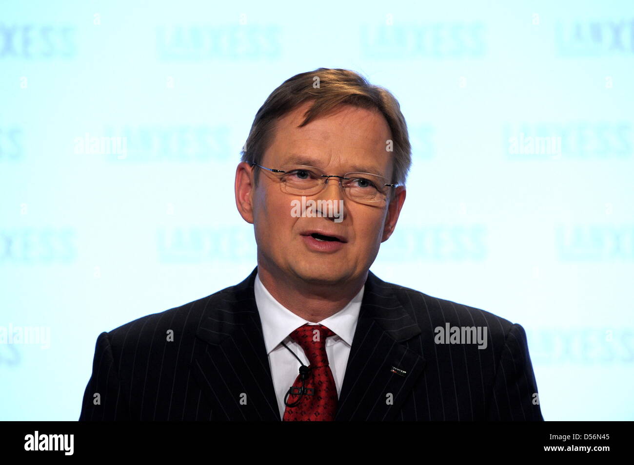 Axel Heitmann, CEO of Lanxess, pictured at a balance press conference ...