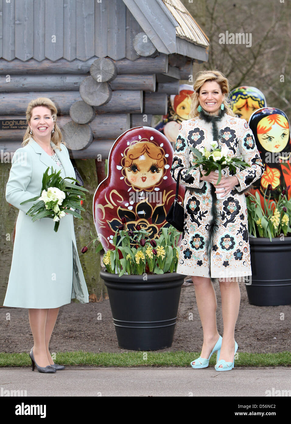 Crown Princess Maxima of the Netherlands (R) and Russian First Lady ...