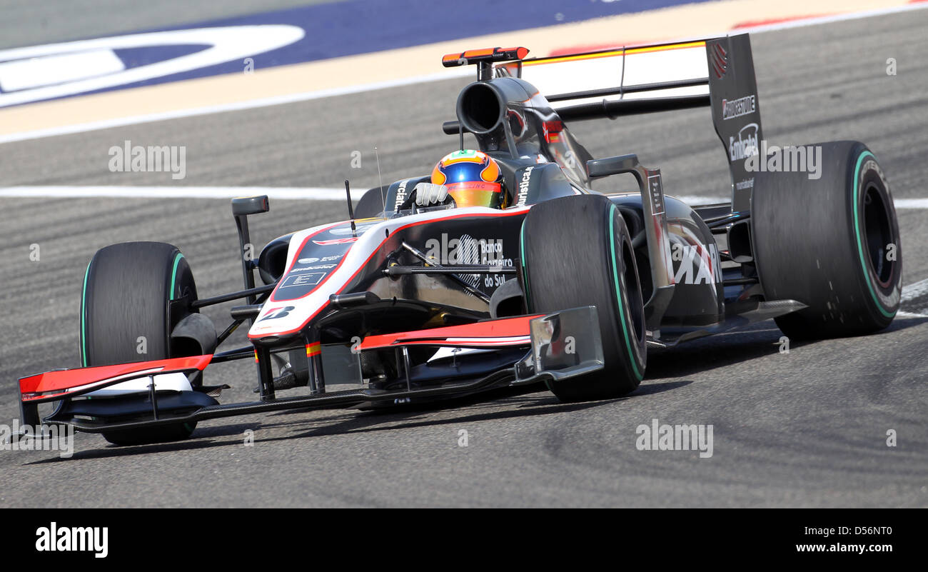 Brazilian Formula One driver Bruno Senna of Hispania steers his car ...