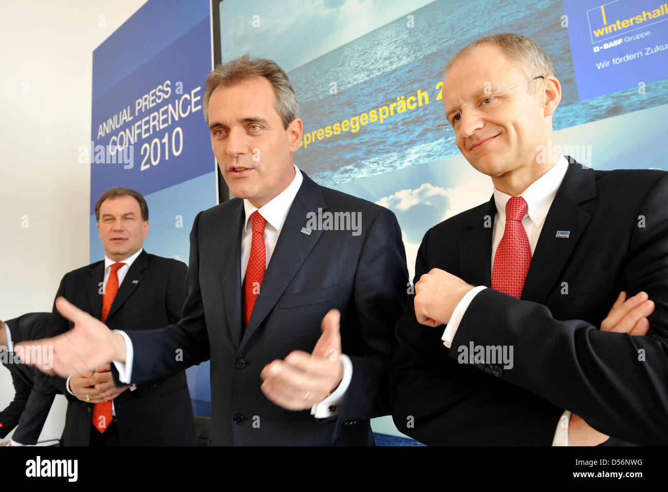 Ties Tiessen (L-R), member of board for production, CEO Rainer Seele ...