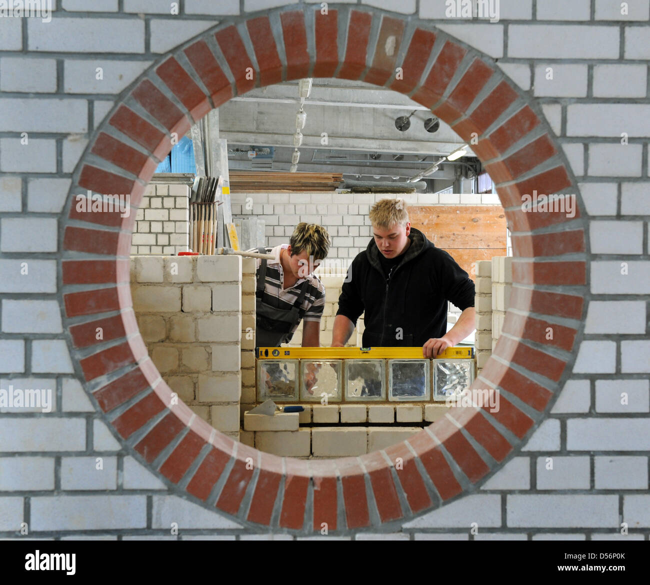 Apprentices for bricklayer pictured at education and technology centre ...