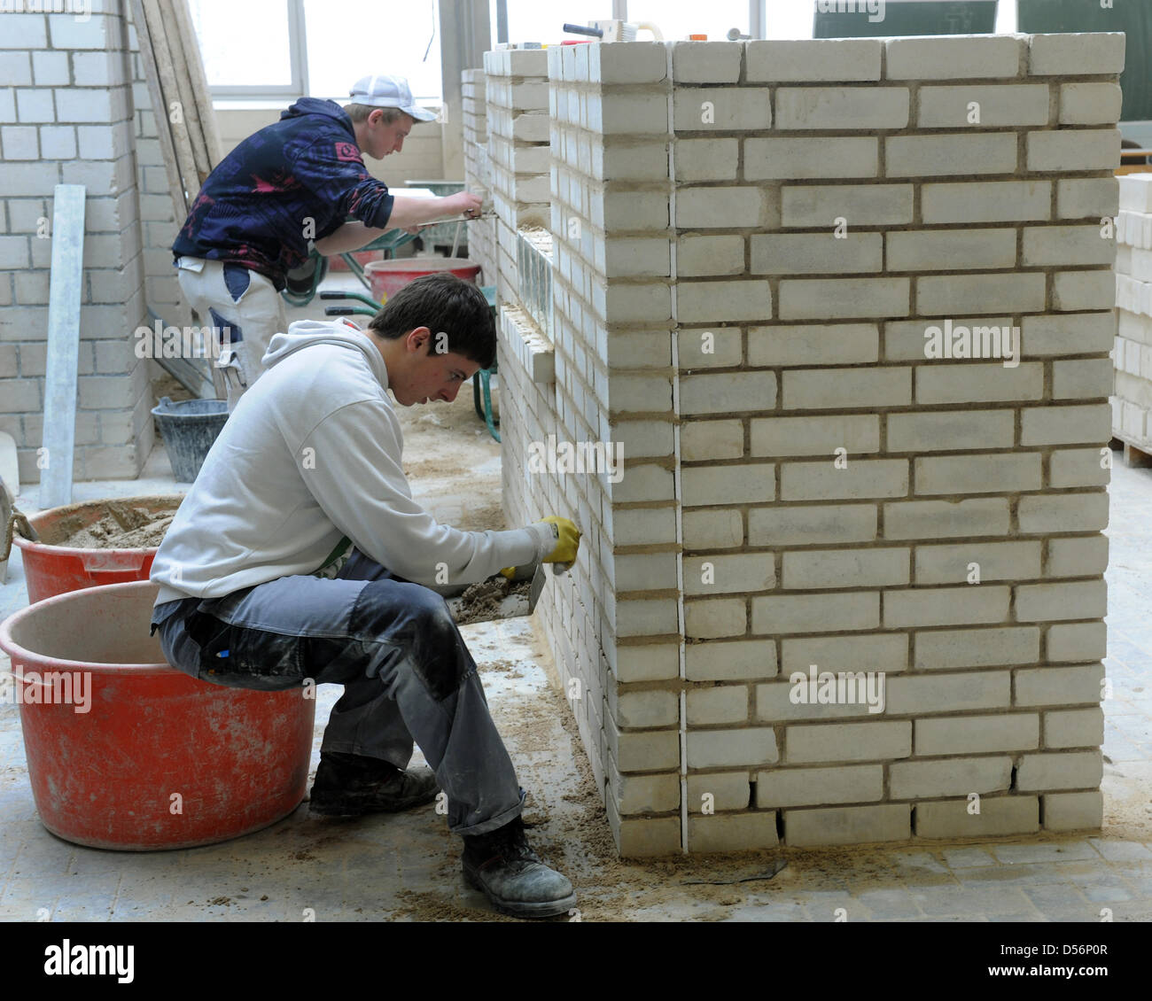 Apprentices for bricklayer pictured at education and technology centre ...