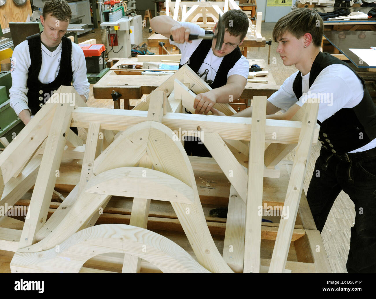 Apprentices for carpenter pictured at education and technology centre ...