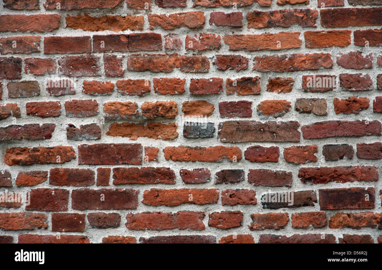 background and texture rectangular red brick on great wall Stock Photo ...
