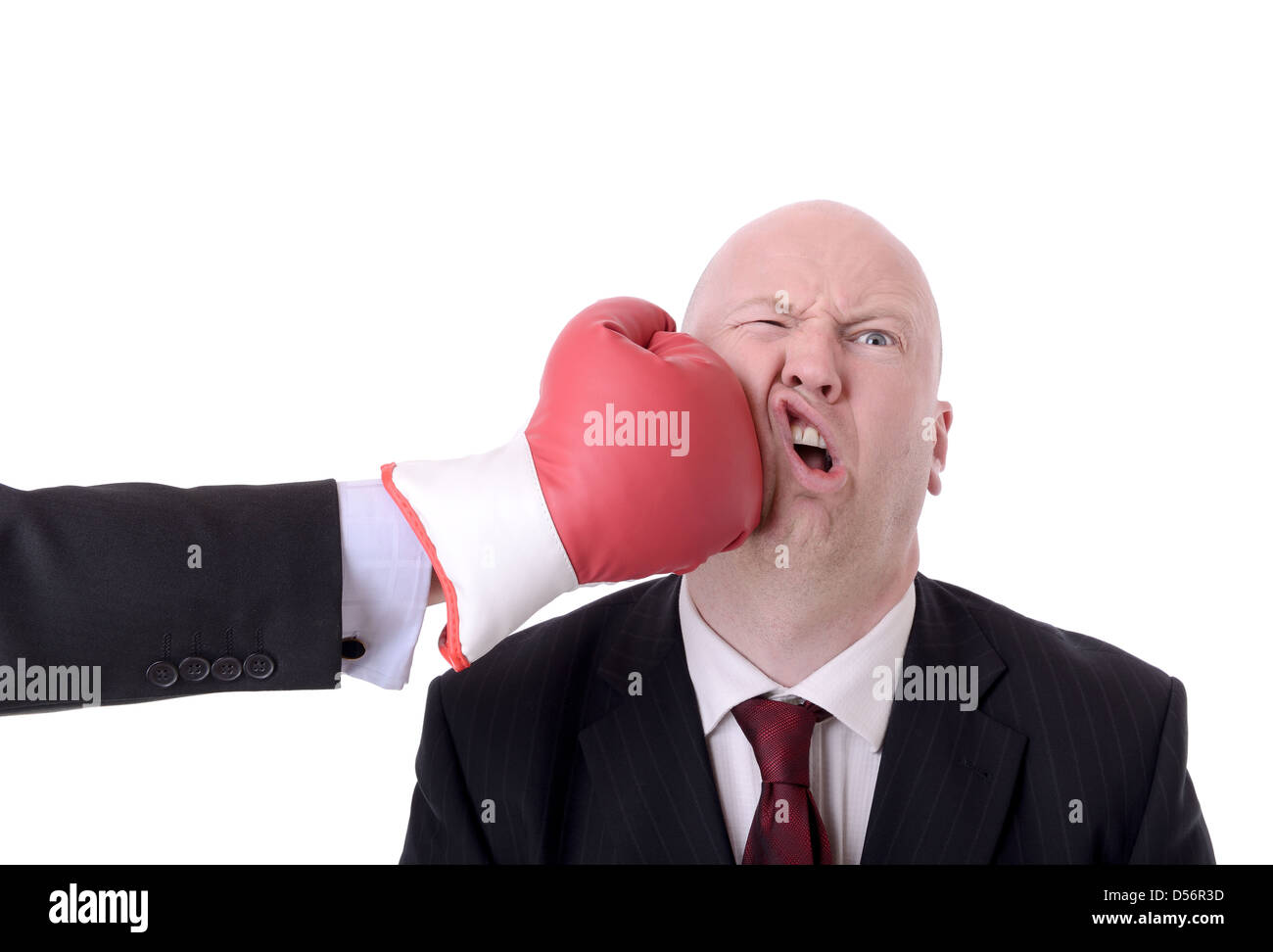 concept of beating to competition isolated on white background Stock ...