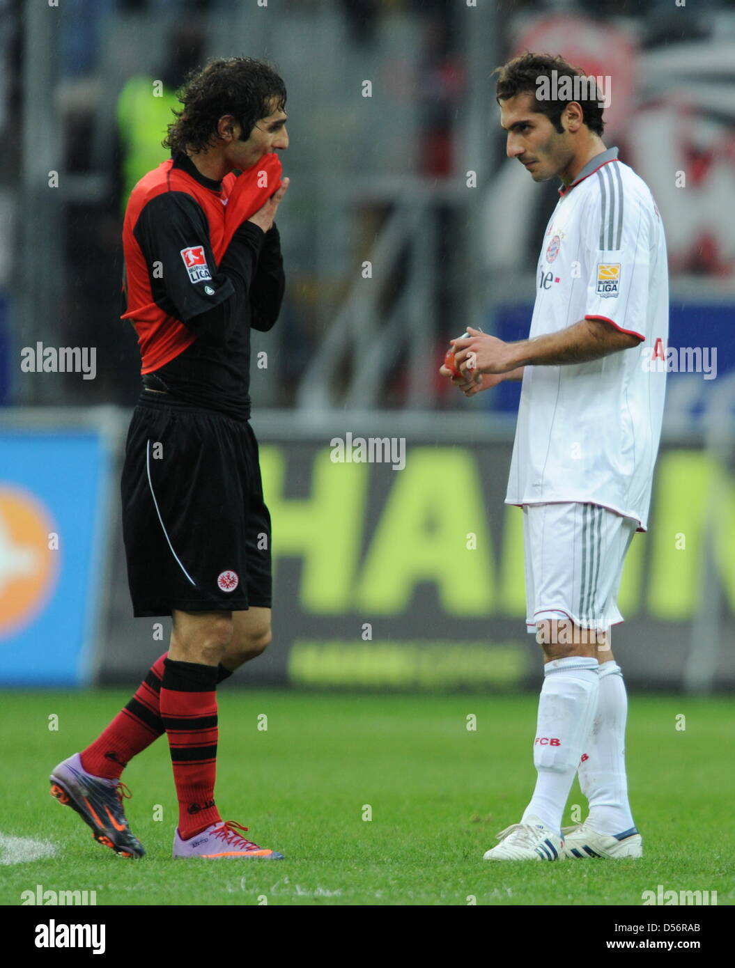 Munich's Hamit Altintop (R) and his brother, Frankfurt's Halil Altintop ...