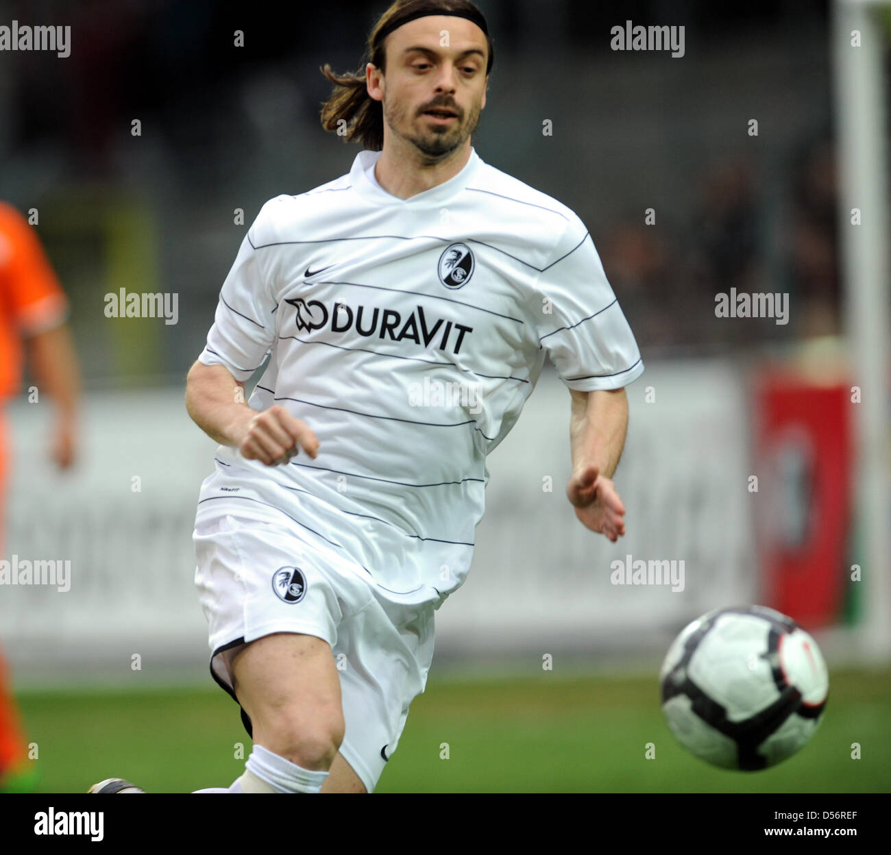 Freiburg's Jonathan Jaeger in action during the German Bundesliga match ...