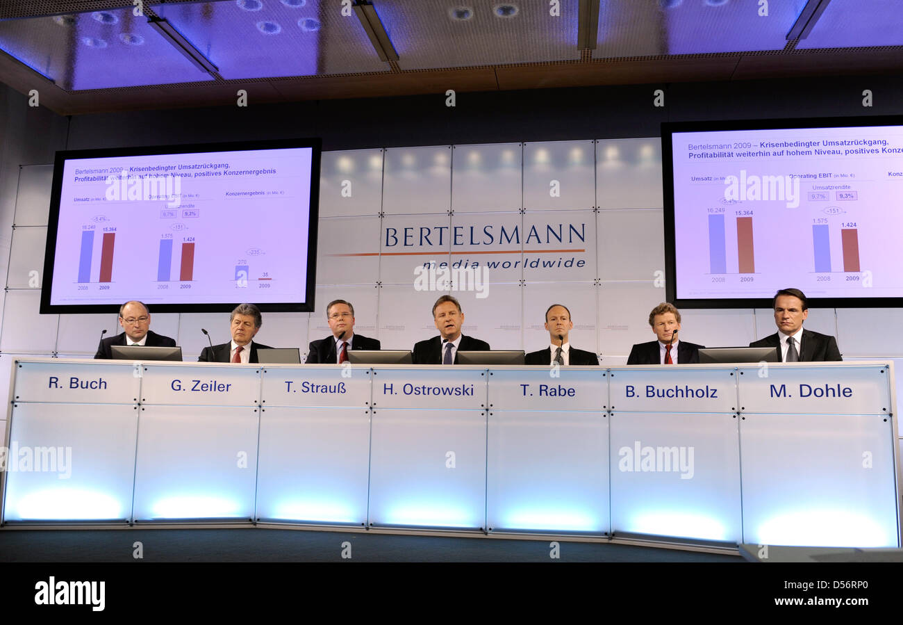 Rolf Buch, CEO of Arvato AG (L-R), Gerhard Zeiler, CEO of RTL Group ...