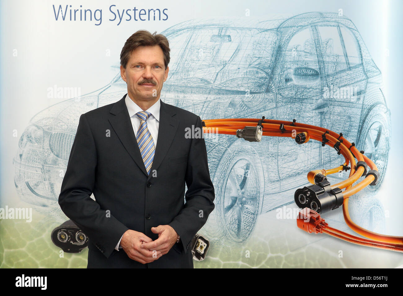 Klaus Probst, CEO of car supplier Leoni AG, pictured at a balance press ...