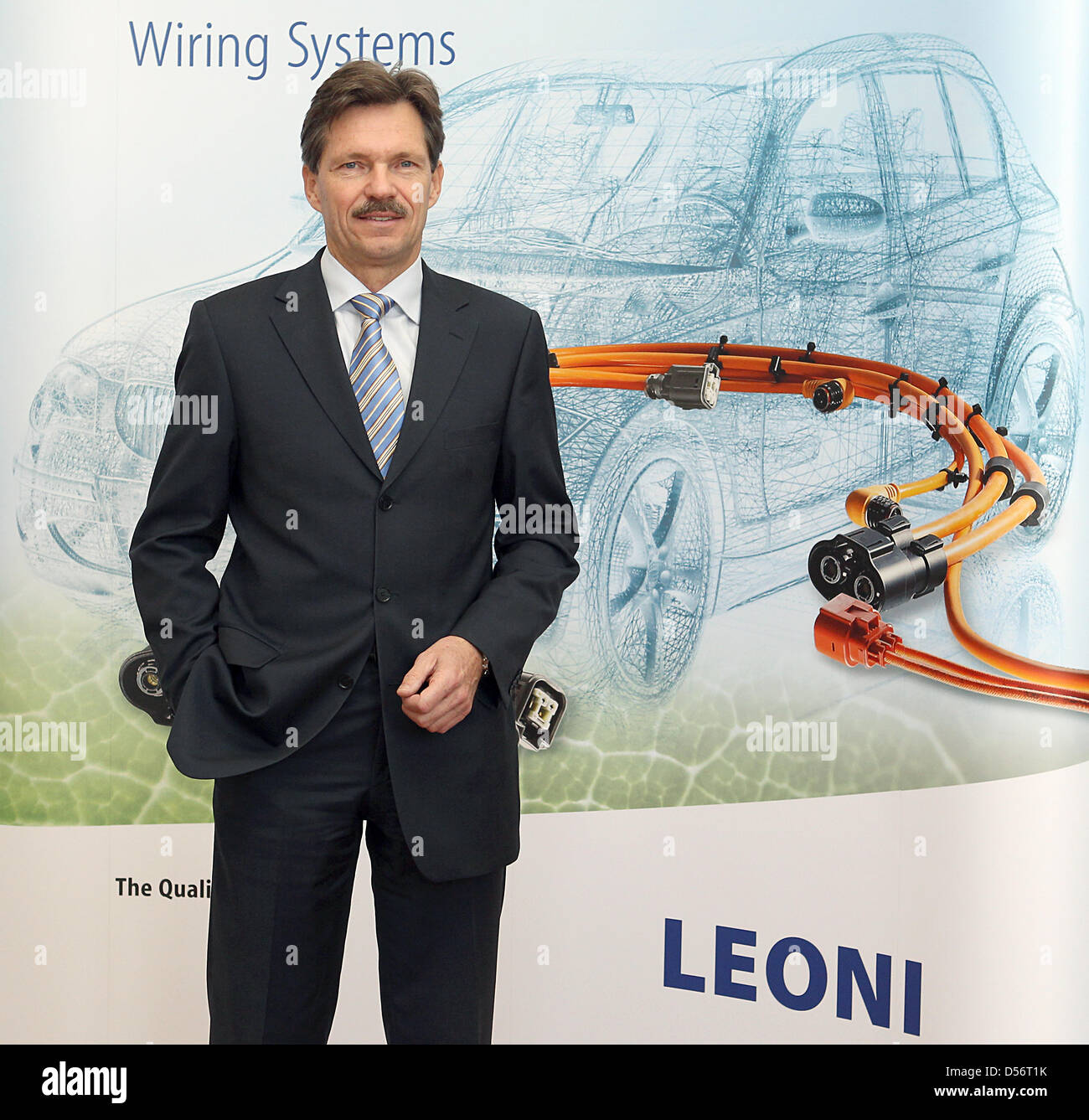 Klaus Probst, CEO of car supplier Leoni AG, pictured at a balance press ...