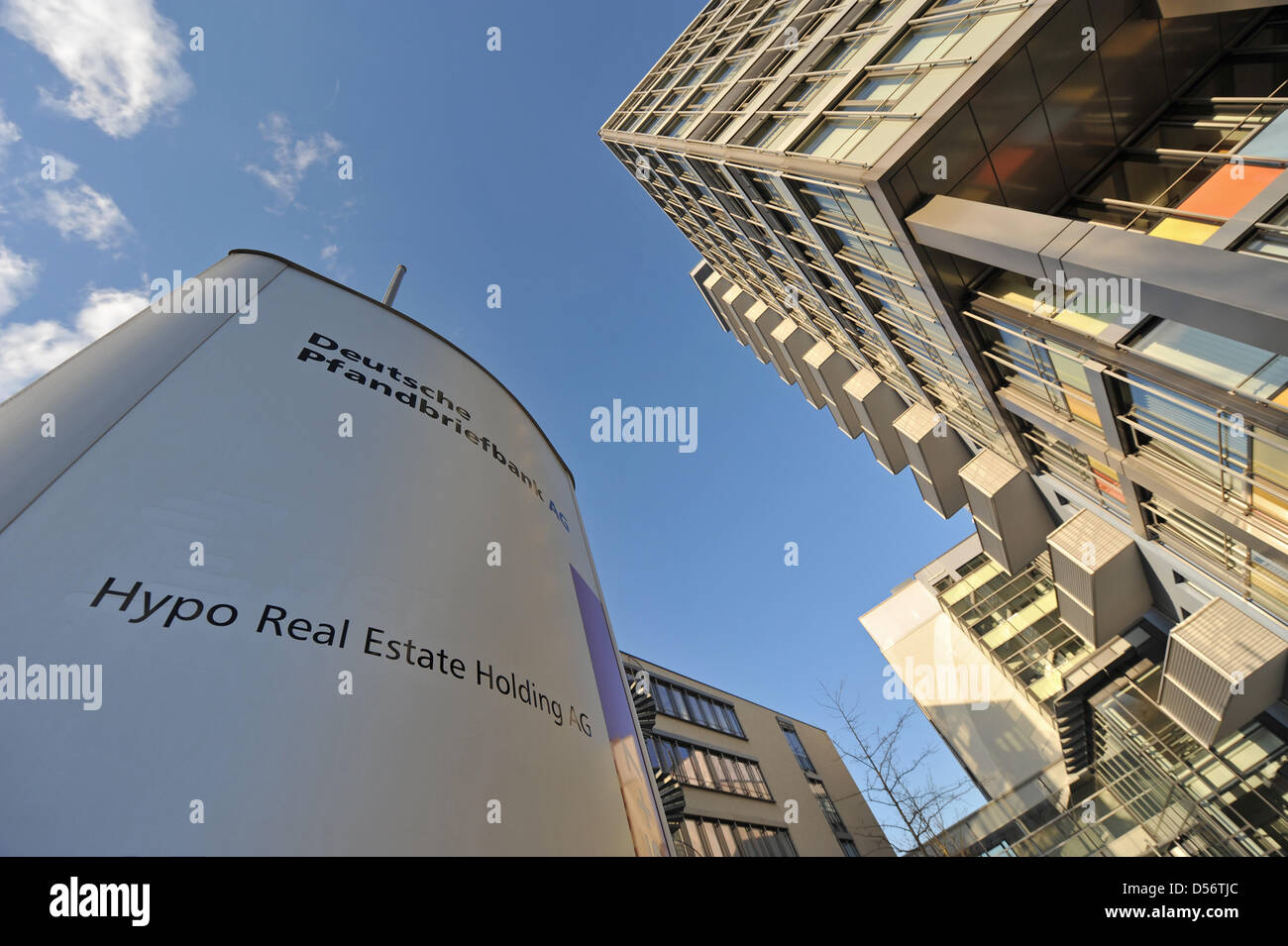 Exterior view on the headquarters of Hypo real estate (HRE) in ...