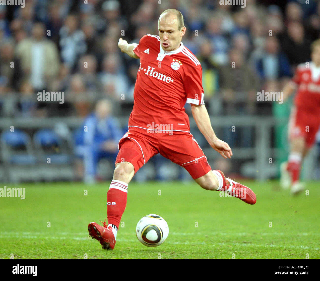 Bayern Munich's Arjen Robben controls the ball during the German DFB ...