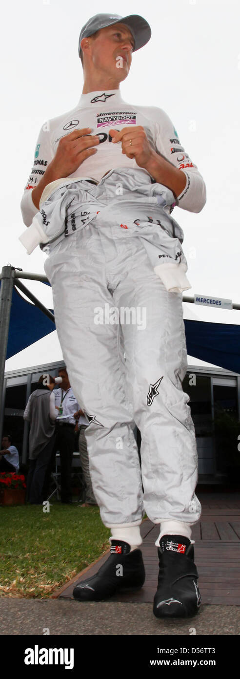 German Michael Schumacher of Mercedes Grand Prix ahead of the second ...