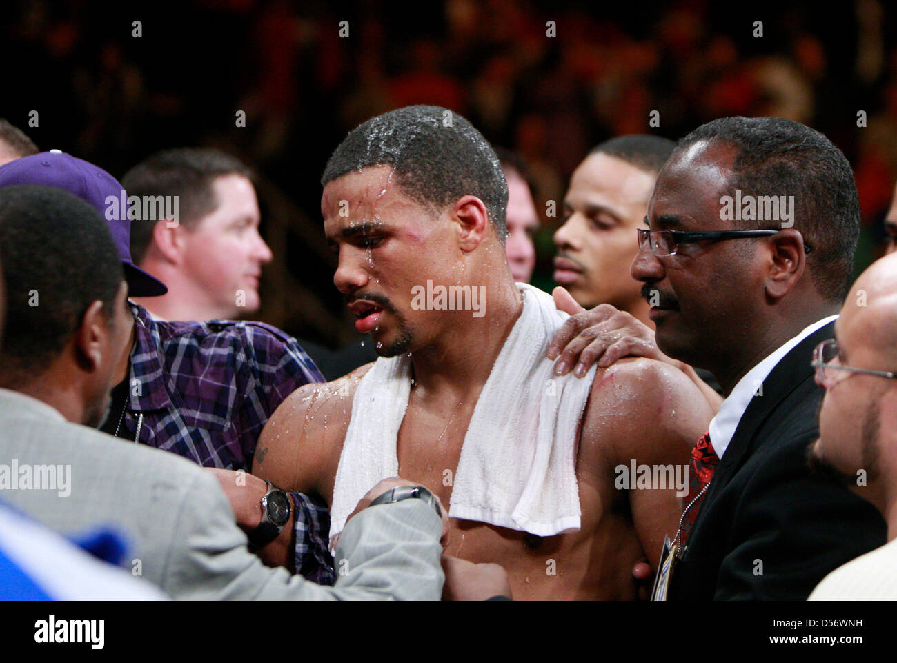 Super middleweight boxer Andre Dirrell goes to the locker room after ...