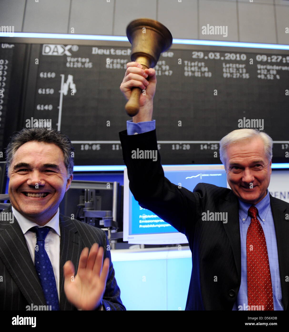 Brenntag CEO Stephen R. Clark poses at the stock exchange of Frankfurt ...