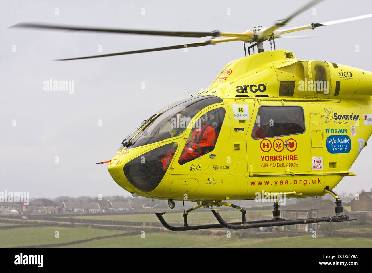 Yorkshire Air Ambulance getting airborne after attending accident in ...
