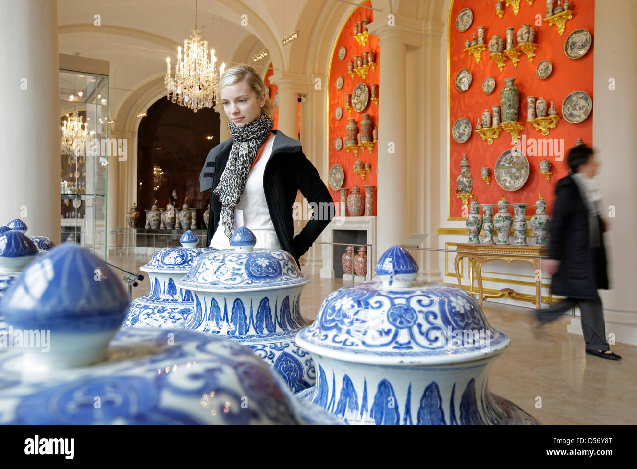 Meissen porcelain ornamented Asian-style is on display in the porcelain ...