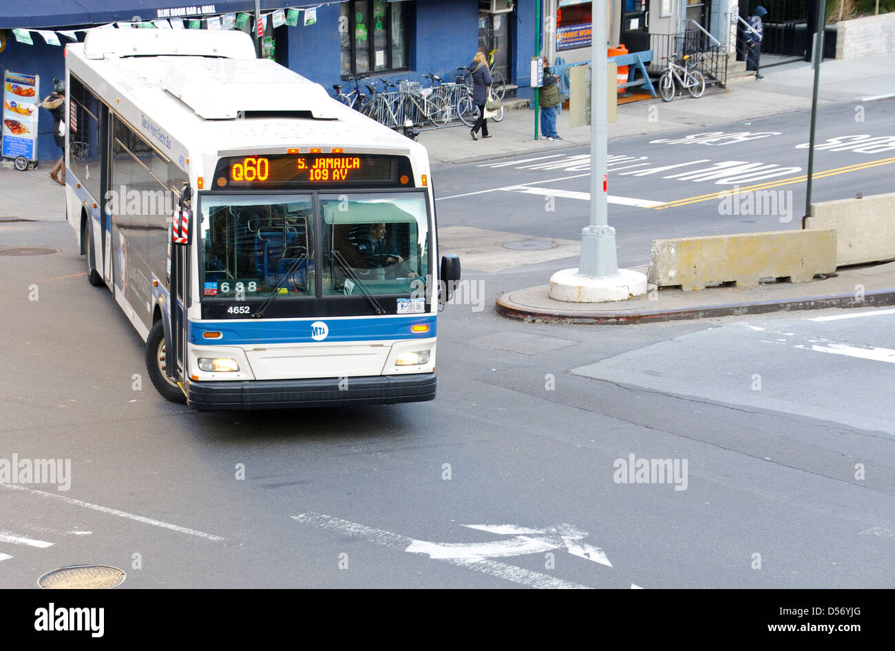 MTA Q60 public transportation bus entering Queensboro 59th Street ...