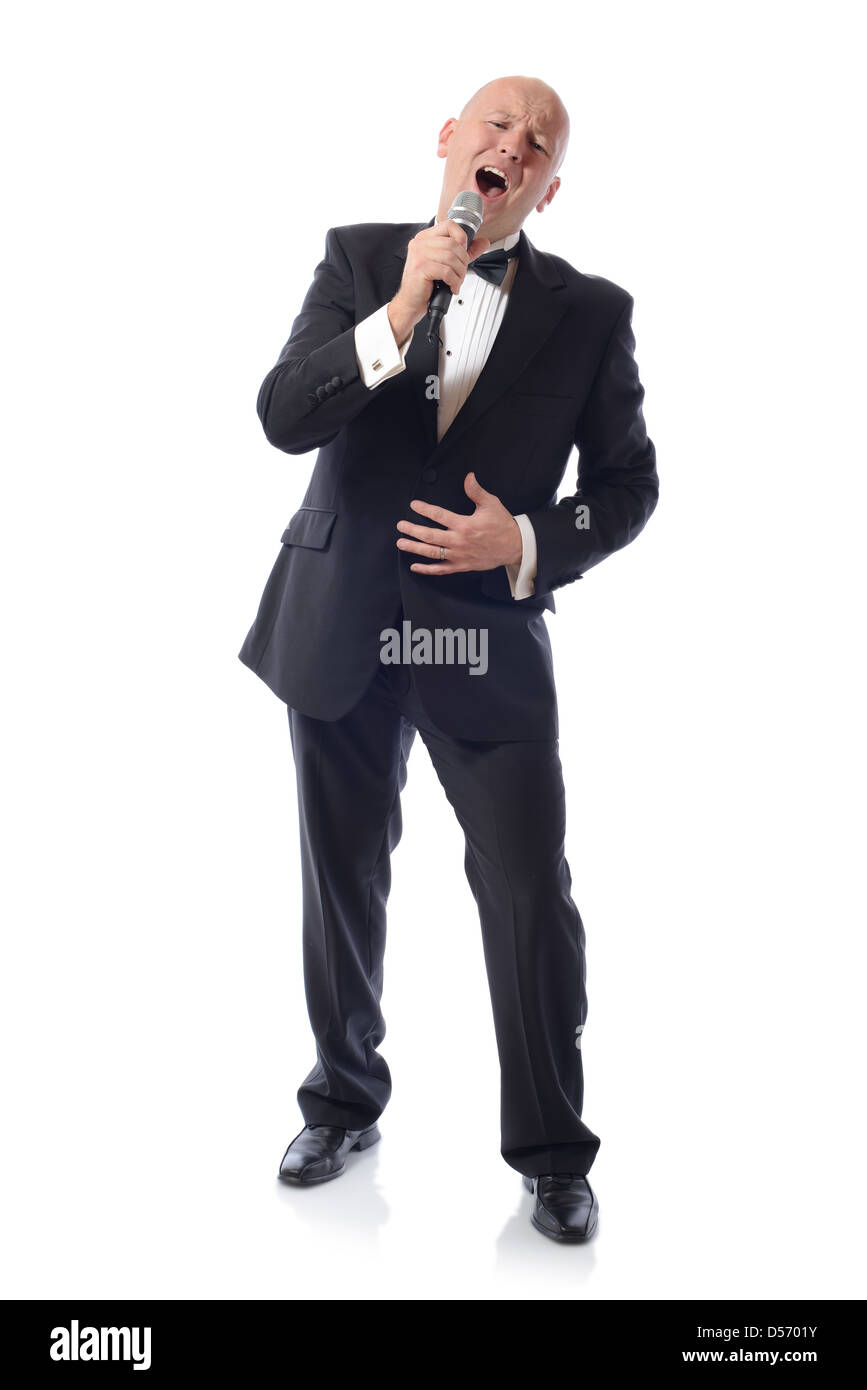 Singer singing on stage Cut Out Stock Images & Pictures - Alamy