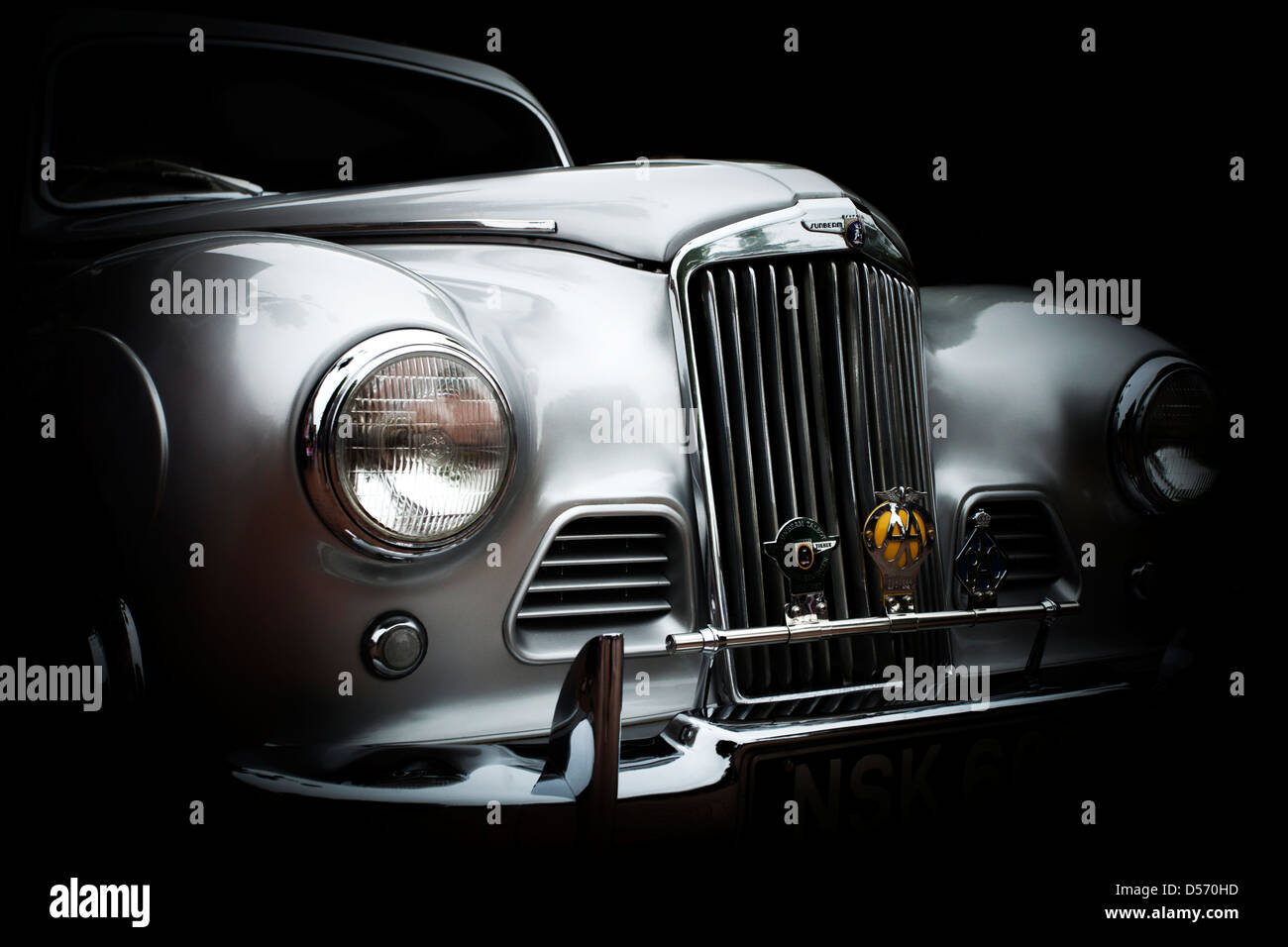 Vintage Car In A Low Key Environment Stock Photo - Alamy