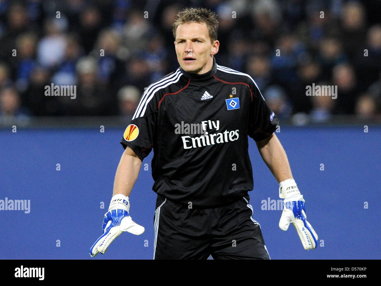 Hamburg's goalkeeper Frank Rost pays attention during UEFA Europe ...