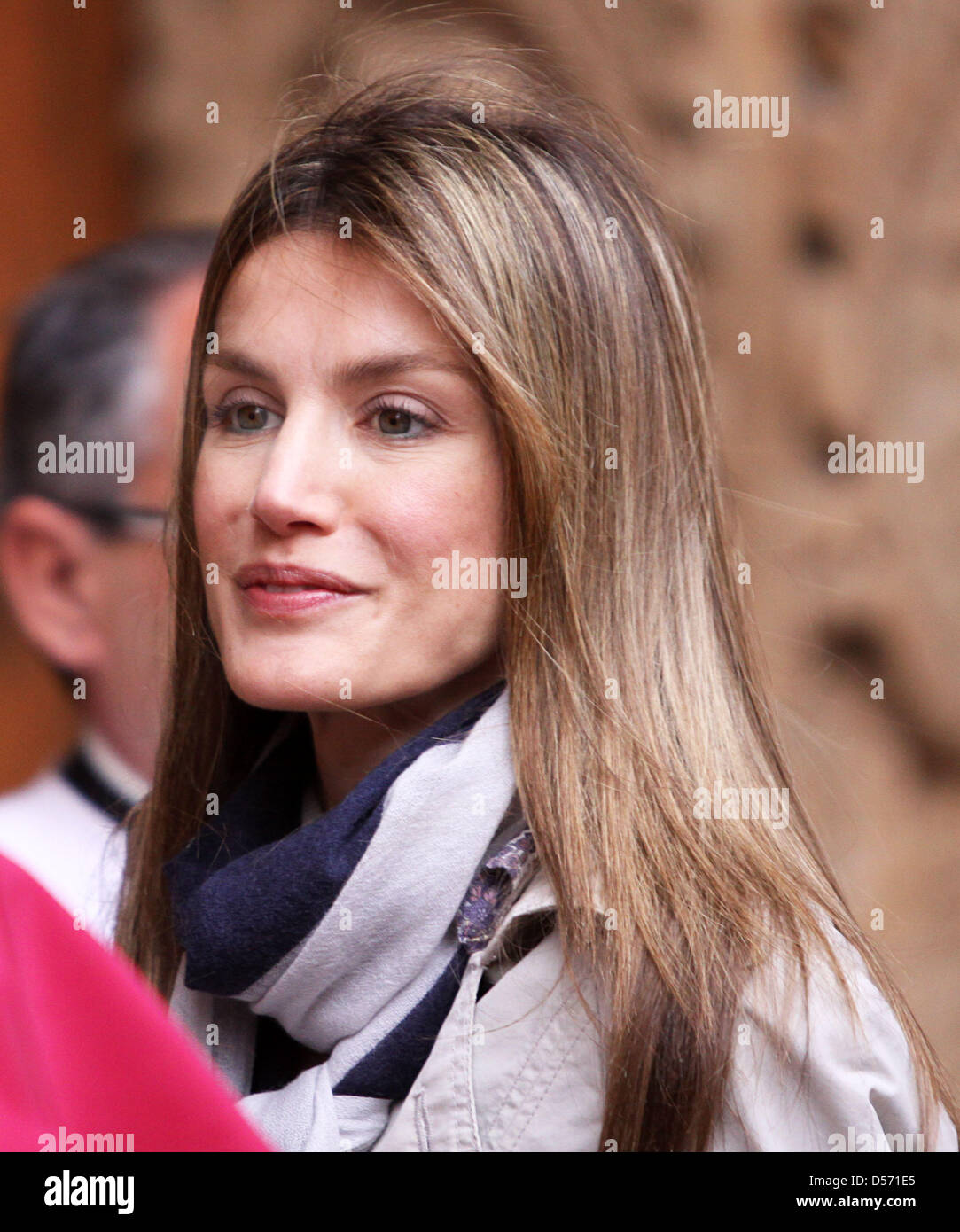 Spanish Princess Letizia leaves after the celebration of the Easter ...