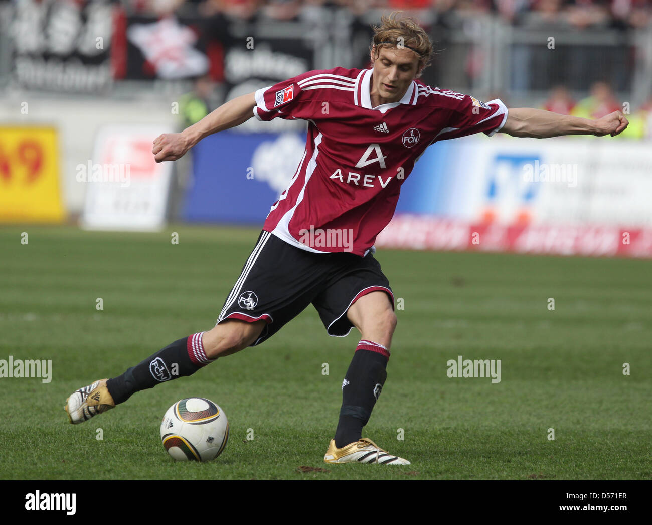 Nuremberg's Marcel Risse in action during the Bundesliga soccer match ...