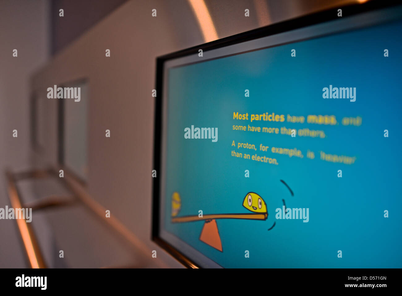 Visitor Center at the ATLAS particle detector control room. CERN, the ...
