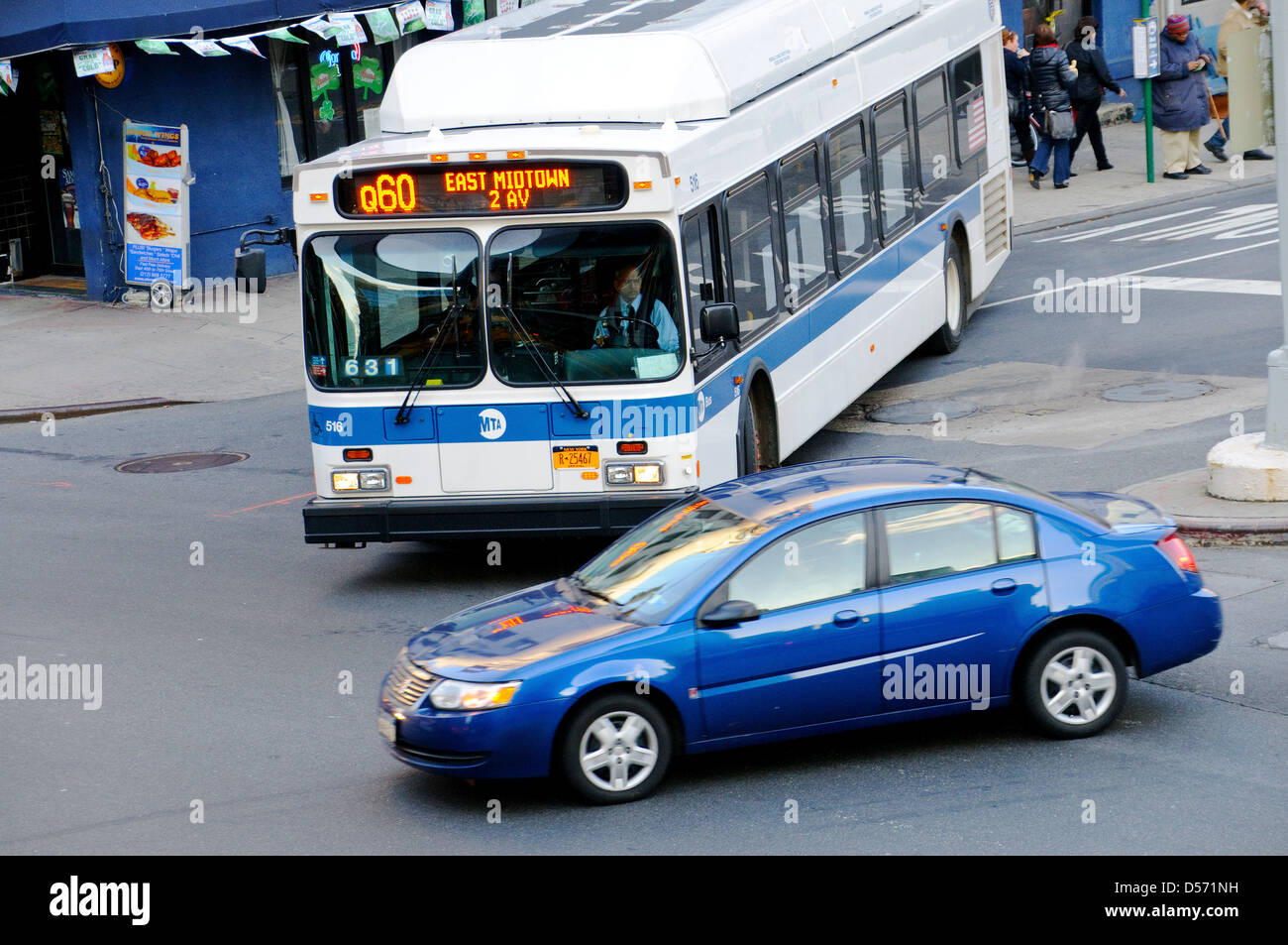 MTA Q60 public transportation bus entering Queensboro 59th Street ...