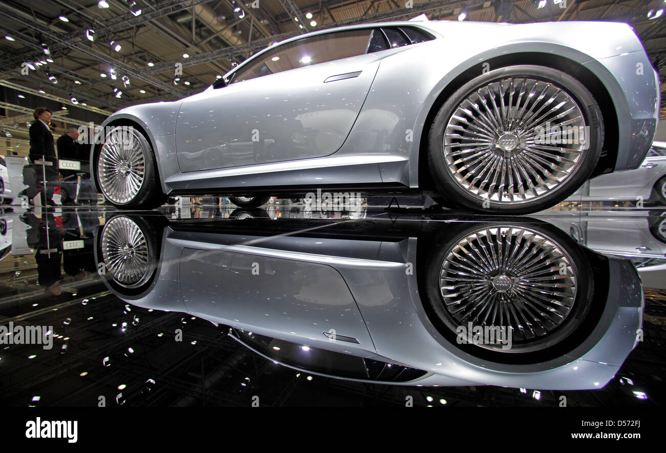 The Audi study 'e-tron' is presented at the Auto Mobil International ...
