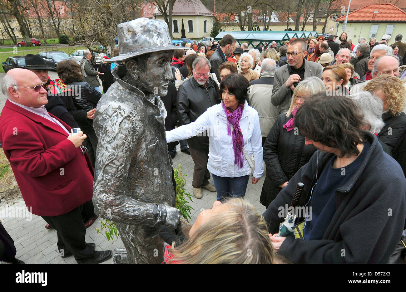 Pedestrians look at the memorial for Hitler-Assasin Georg Elser in ...
