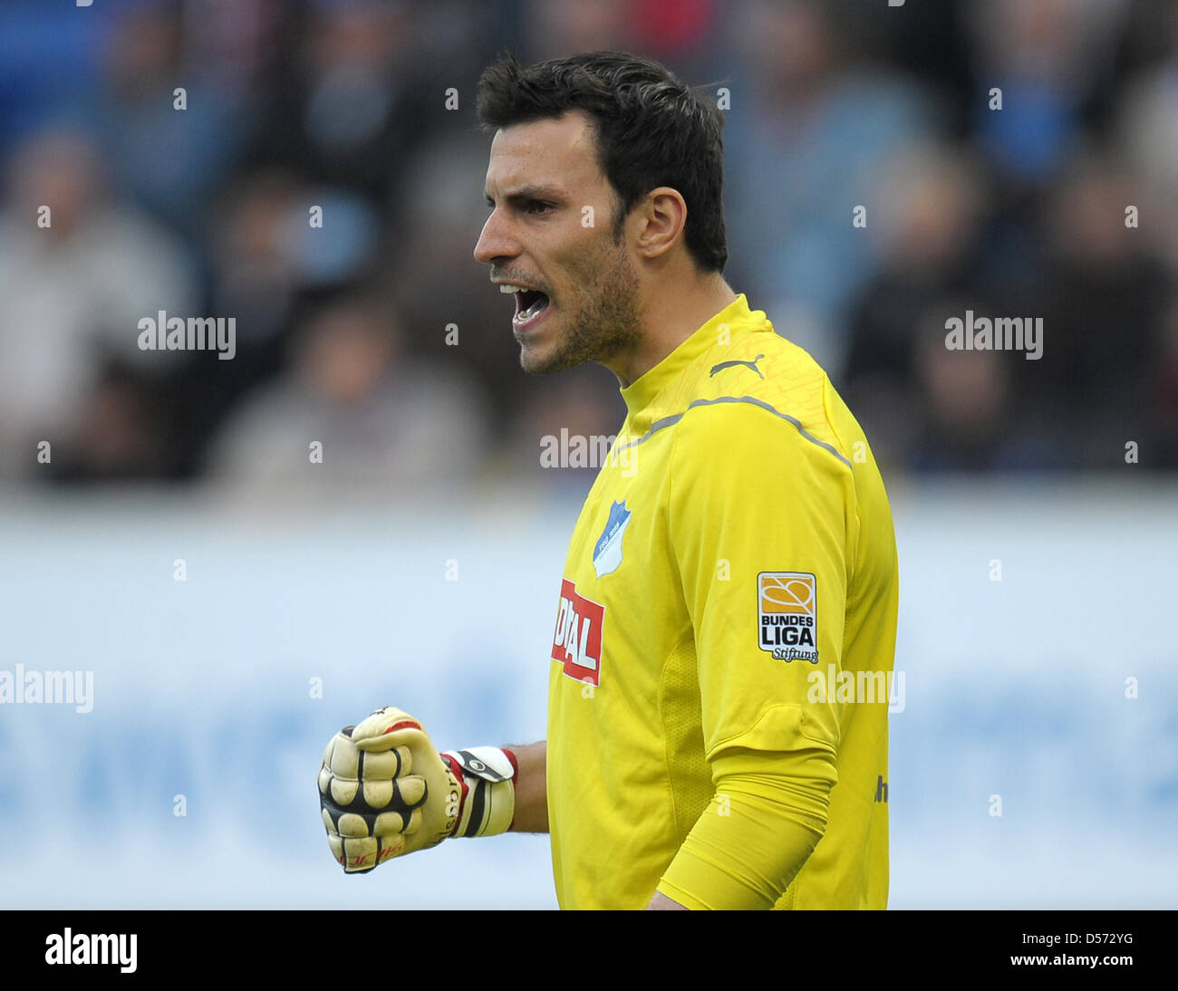 Hoffenheim's goalkeeper Daniel Haas pictured during the German ...