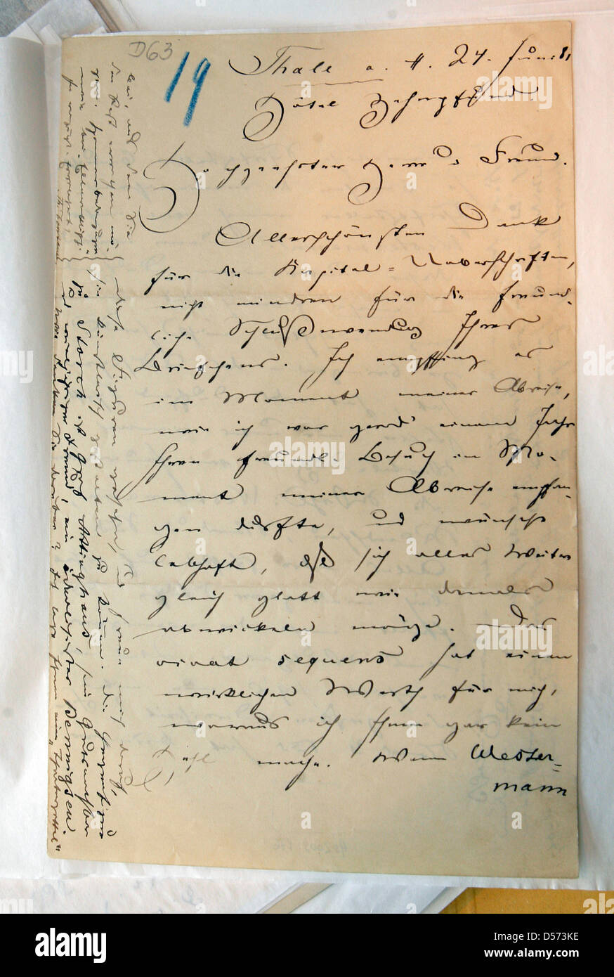 An original letter from Theodor Fontane to Gustav Karpeles is presented ...