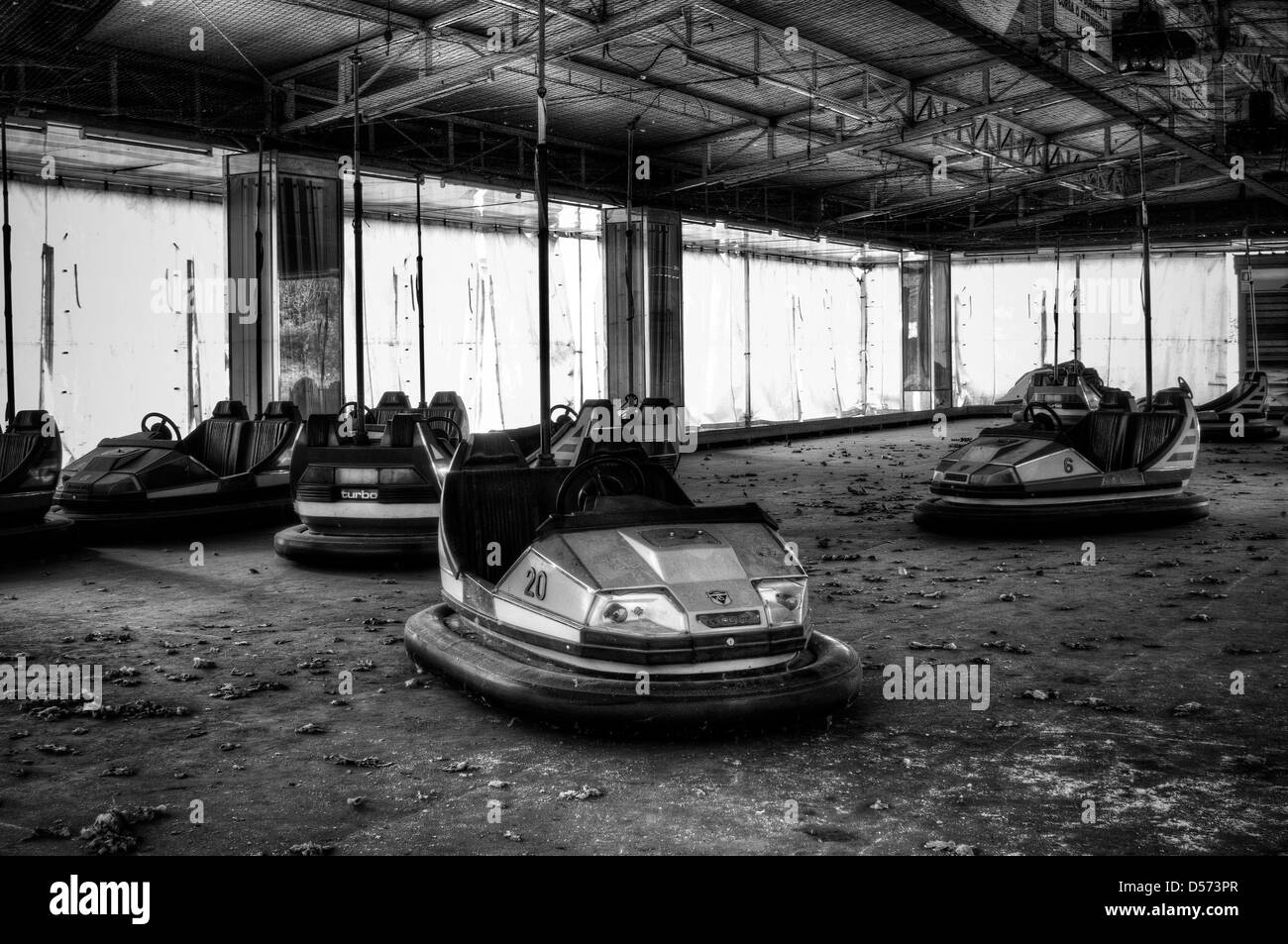Abandoned fun fair. Bumpers Stock Photo - Alamy