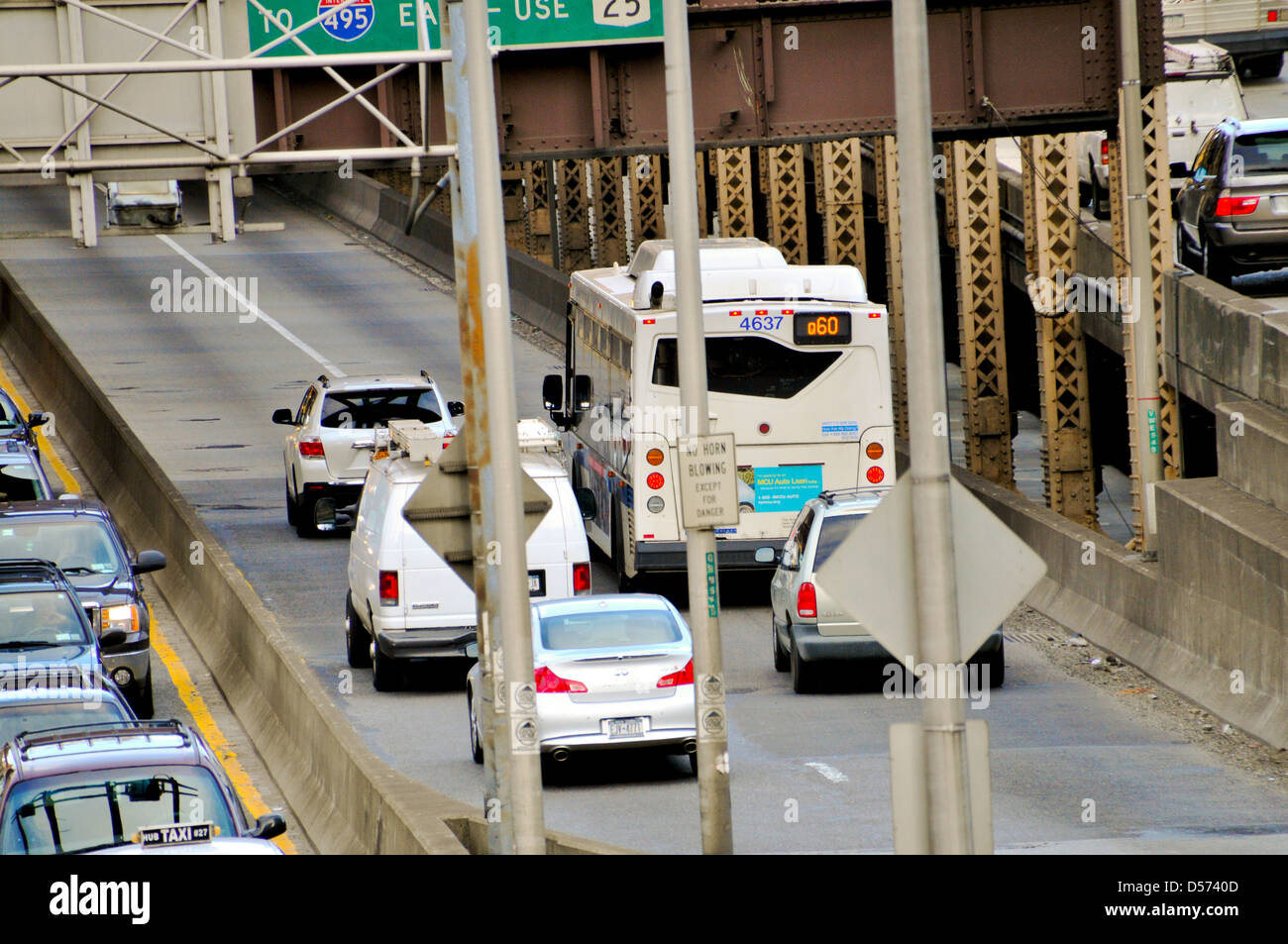 MTA Q60 public transportation bus entering Queensboro 59th Street ...