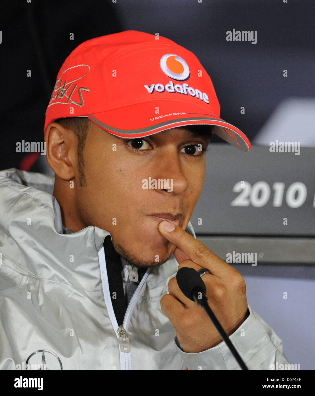 British Formula One driver Lewis Hamilton of McLaren Mercedes attends ...