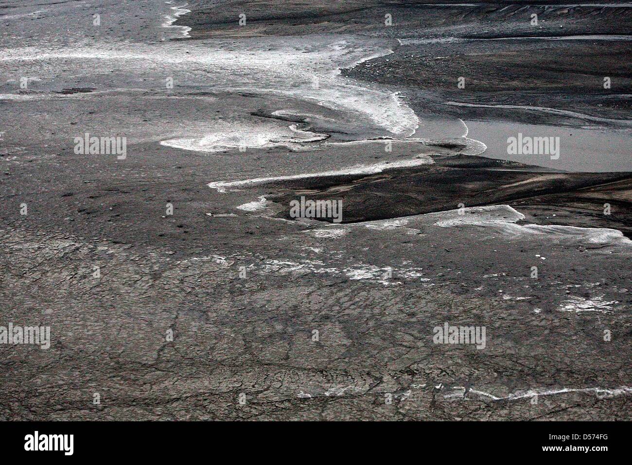 A handout picture made available by the Icelandic coast guard of melt ...