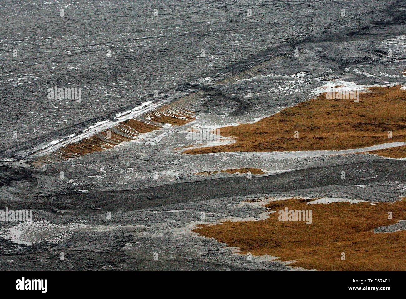 A handout picture made available by the Icelandic coast guard of melt ...