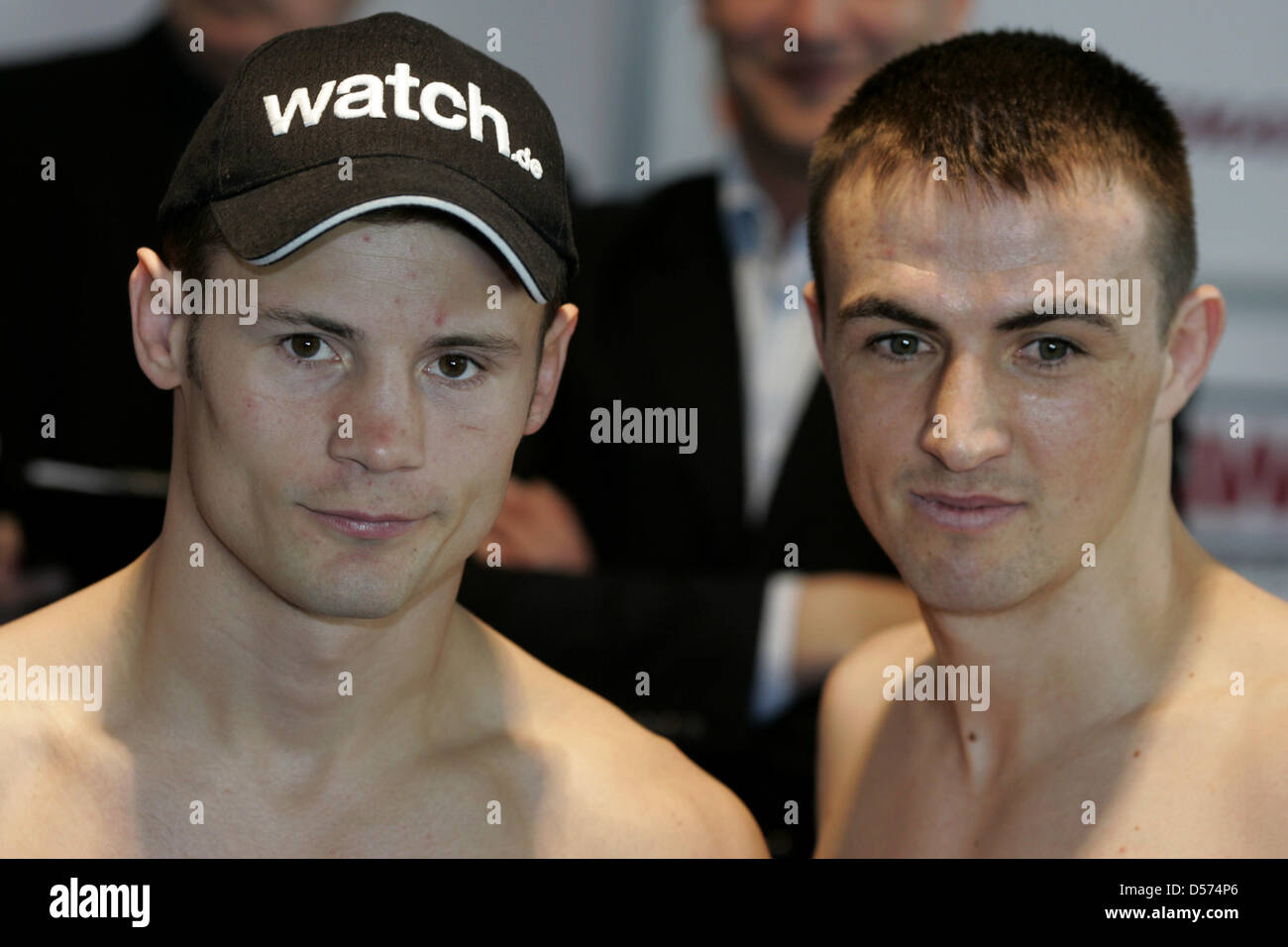 German super middleweight world champion Robert Stieglitz (L) and his ...