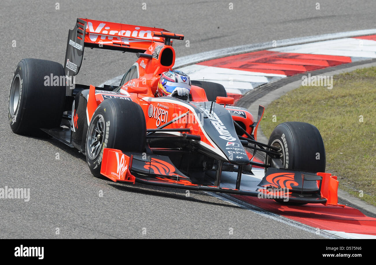 German driver Timo Glock of Virgin Racing during second practice ...