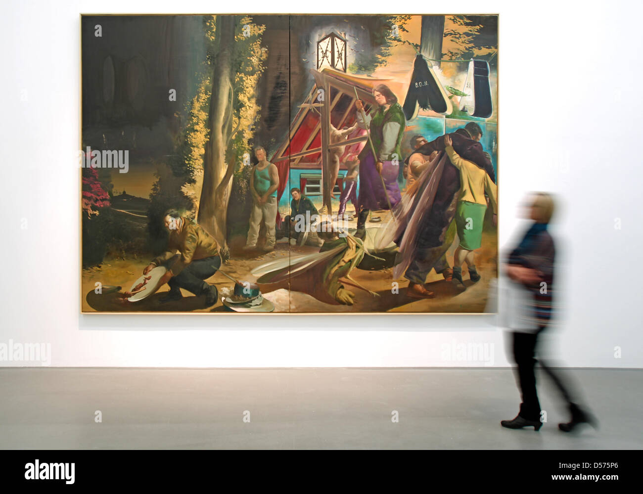 Visitors to an exhibition on German painter Neo Rauch at the Museum of ...