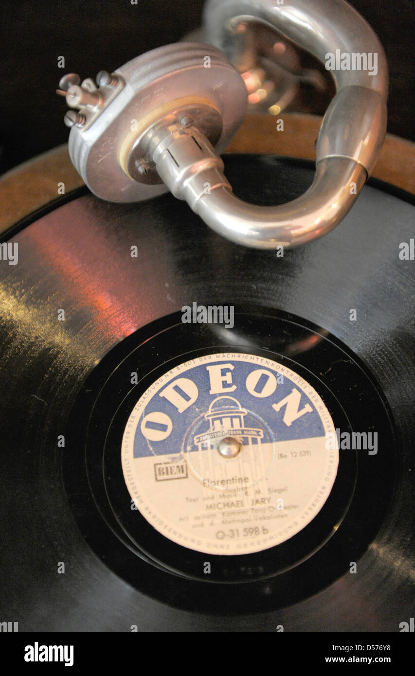 An upright Odeon gramophone dating 1927 pictured at gramophone store ...