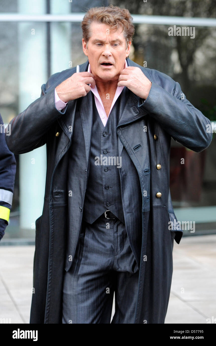 US actor David Hasselhoff pictured outside his hotel in Hamburg ...