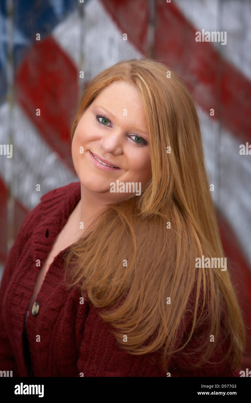 Teenage girl with red hair Stock Photo - Alamy