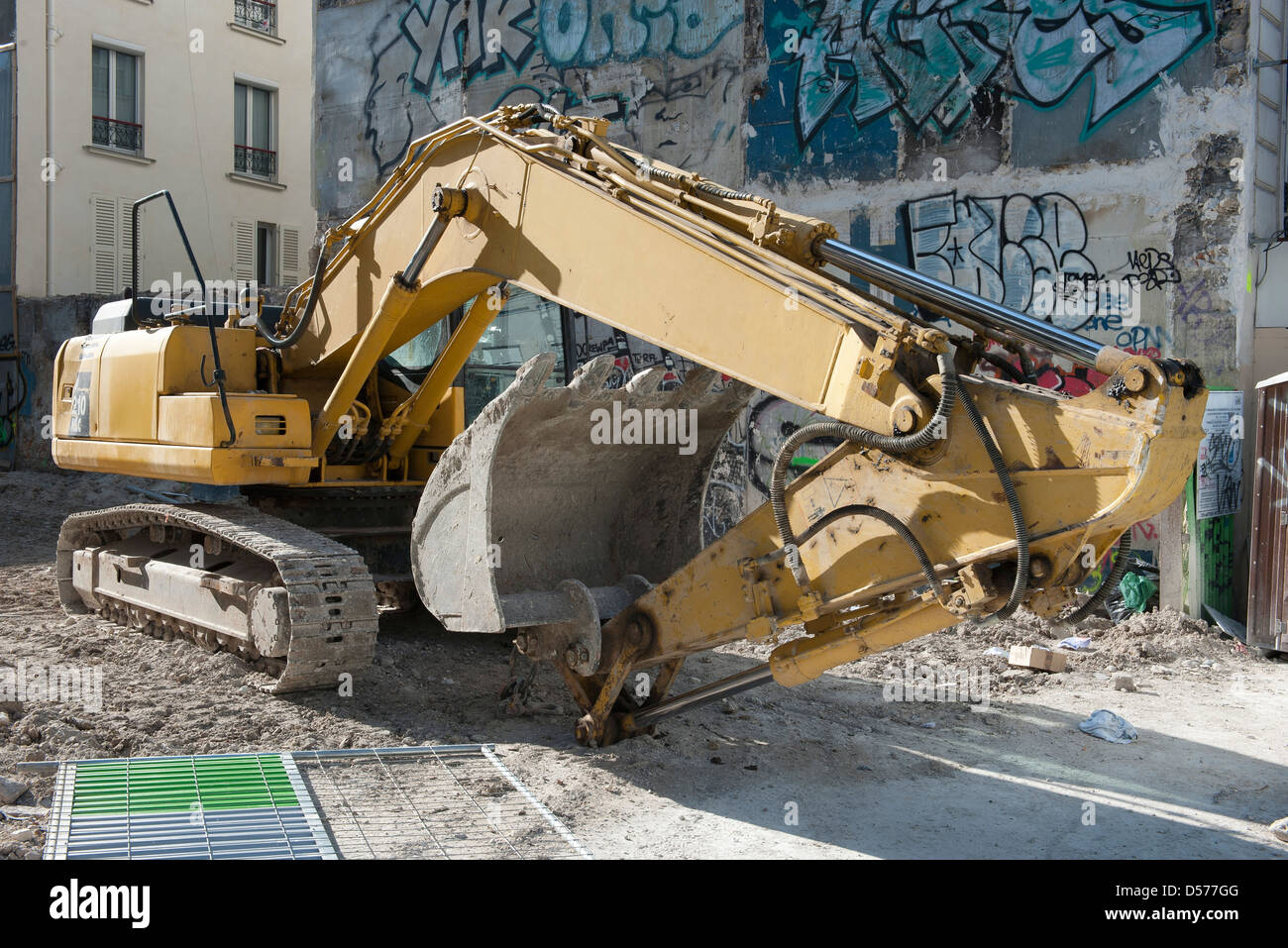 Excavator at construction site Stock Photo - Alamy
