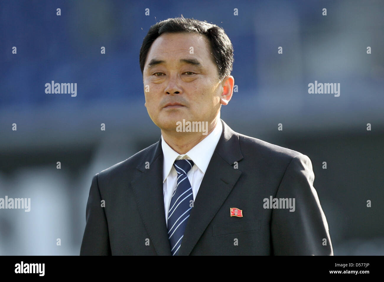 Korea DPR's head coach Kim Jong Hun pictured prior to the friendly ...