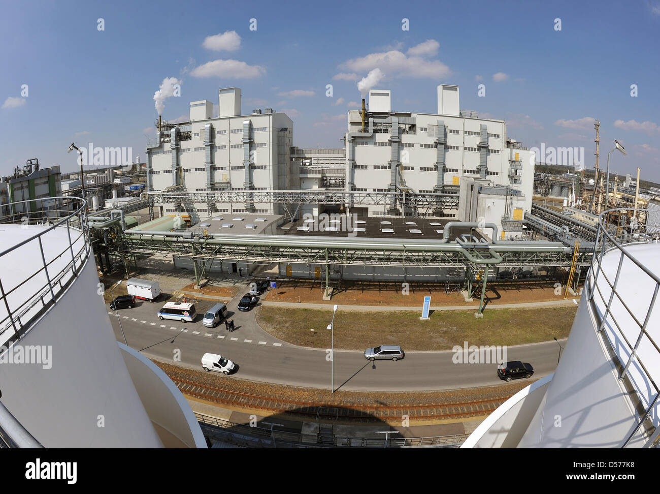 German chemical company BASF GmbH puts a new production plant for the ...