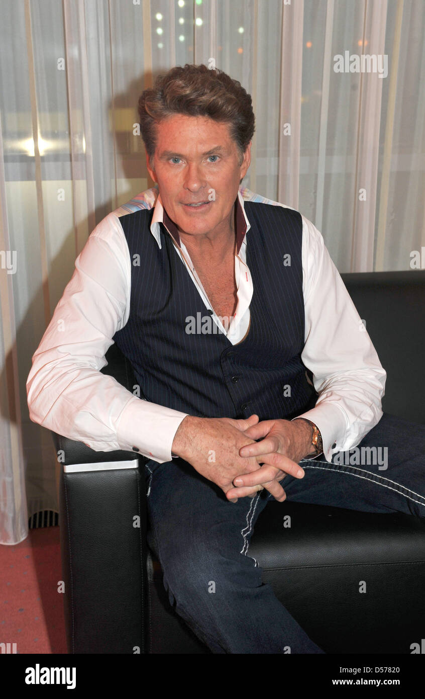 US actor and singer David Hasselhoff sits during the presentation of ...