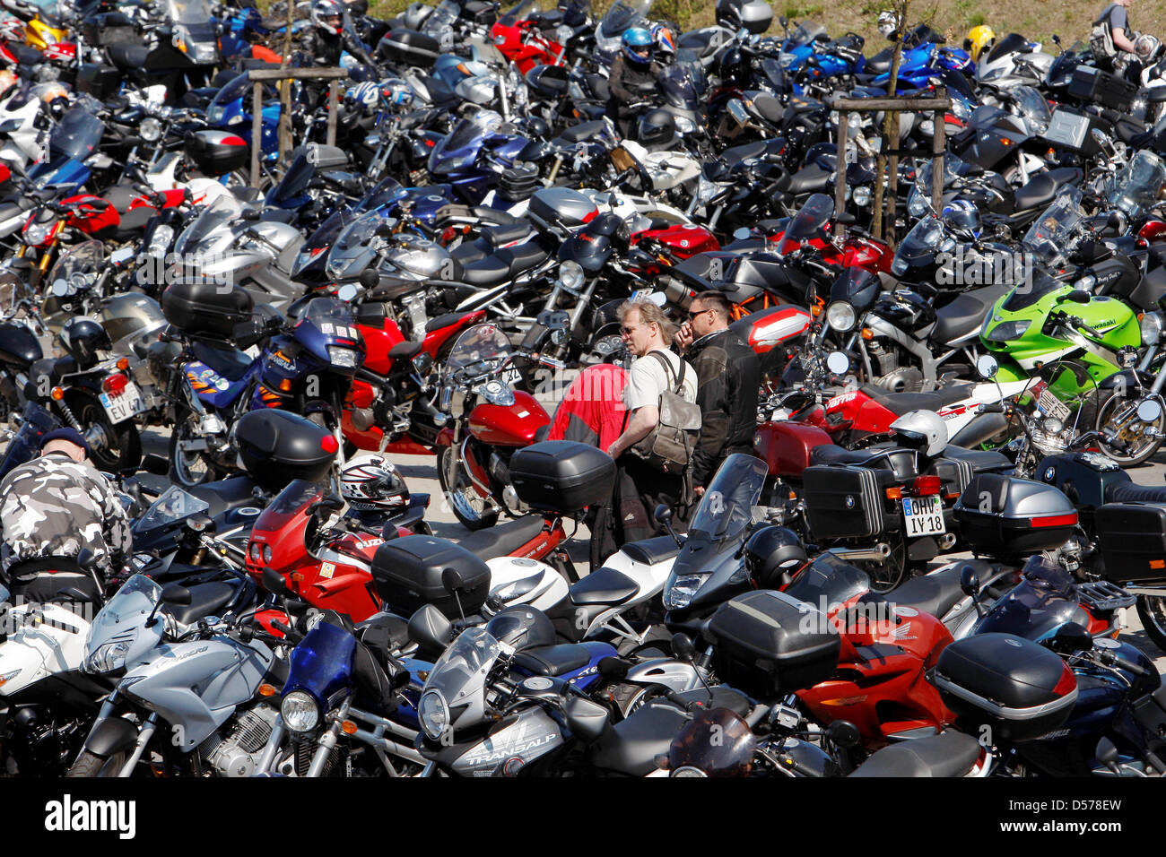 More than 1,000 motocyclists meet for a driving training at ADAC safety ...